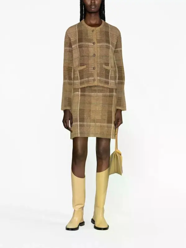 Polo Ralph Lauren Checked Intarsia-knit Skirt