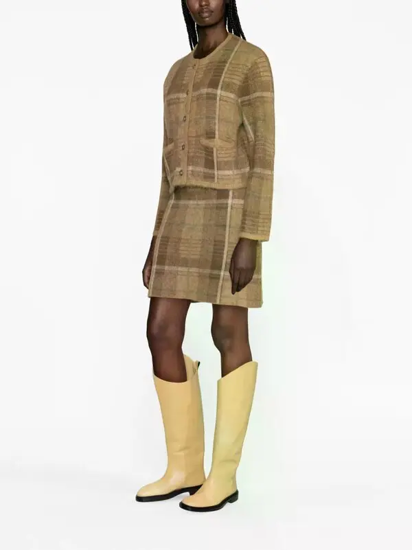 Polo Ralph Lauren Checked Intarsia-knit Skirt