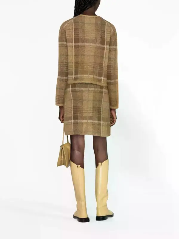 Polo Ralph Lauren Checked Intarsia-knit Skirt