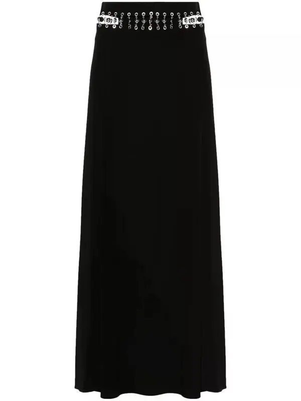 Rabanne High-waist Maxi Skirt With Metal Eyelet Detailing