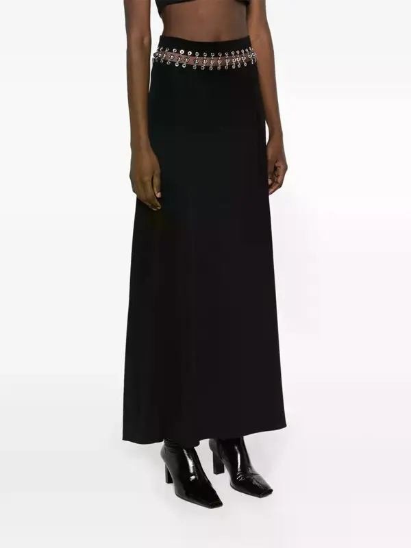 Rabanne High-waist Maxi Skirt With Metal Eyelet Detailing