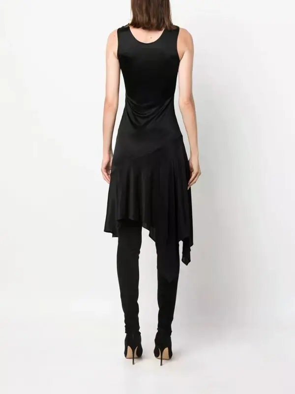 Bally Asymmetric Midi Dress With Ruffled Hem