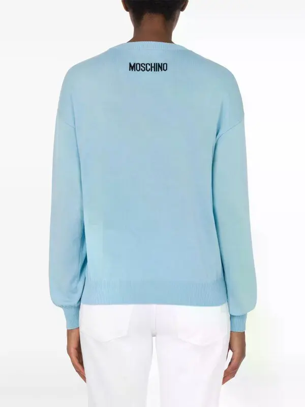 Moschino Goose Intarsia Crew Neck Sweater