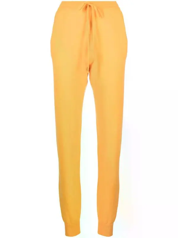 TEDDY CASHMERE Cashmere Track Pants With Embroidered Logo - Orange