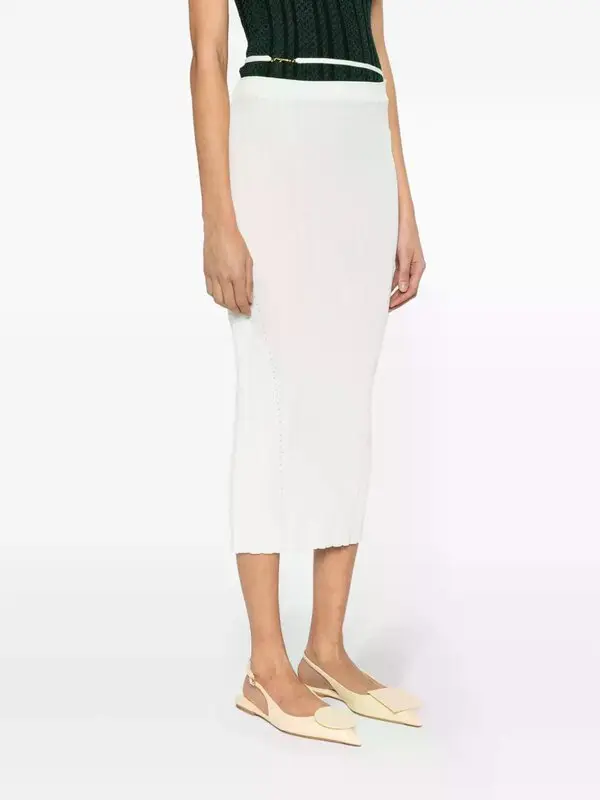 Jacquemus La Jupe Parlu Knitted Midi Skirt - Neutrals