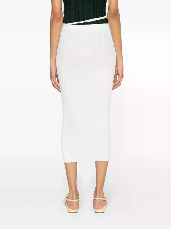 Jacquemus La Jupe Parlu Knitted Midi Skirt - Neutrals