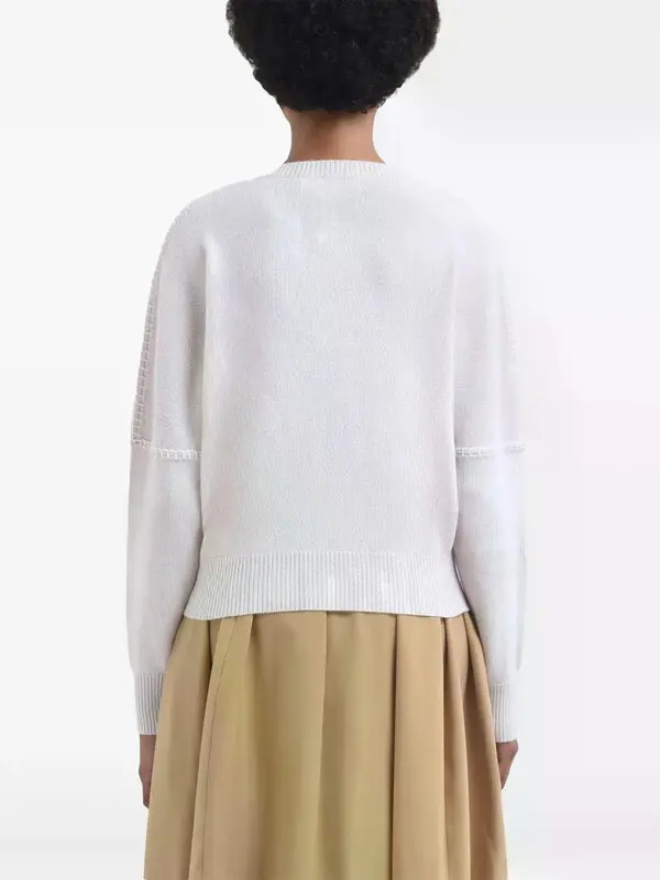 Marni Virgin Wool-cashmere Blend Whipstitch Trim Crew Neck Sweater
