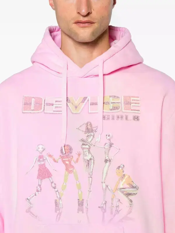 DOUBLET Graphic-print Cotton Hoodie