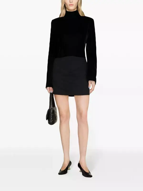 Saint Laurent High-neck Velvet Blouse