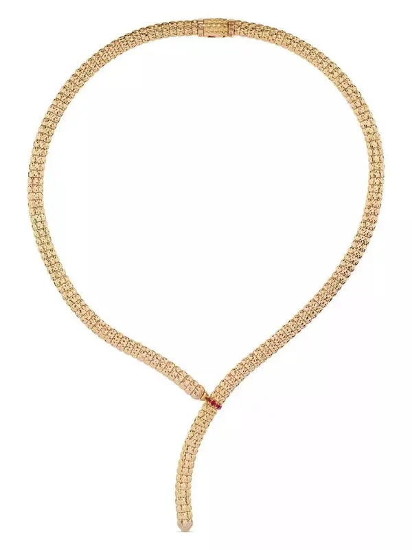 OFFICINA BERNARDI 18kt Yellow Y-necklace With Rubies And Diamonds - Gold