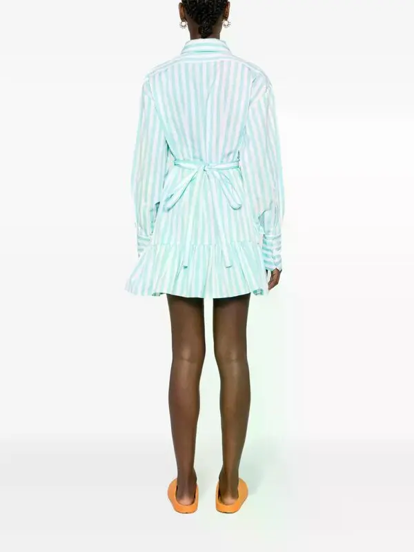 PATOU Striped Ruffled Mini Dress