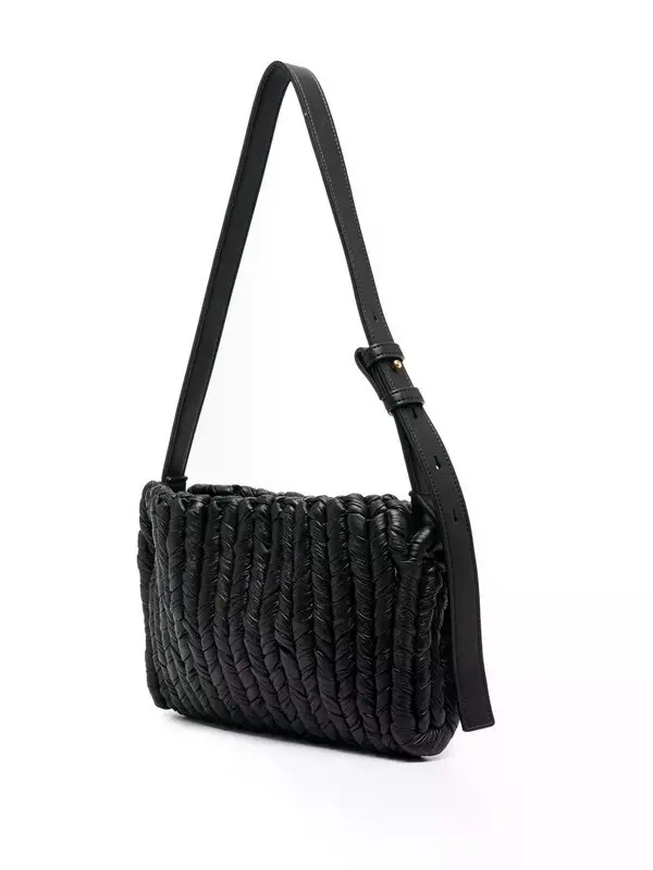 Nanushka Woven Shoulder Bag - Black