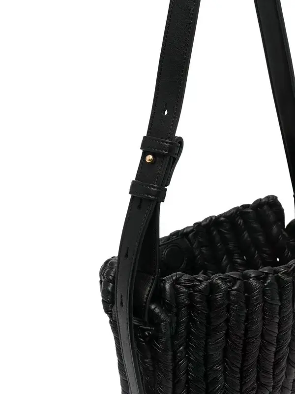 Nanushka Woven Shoulder Bag - Black