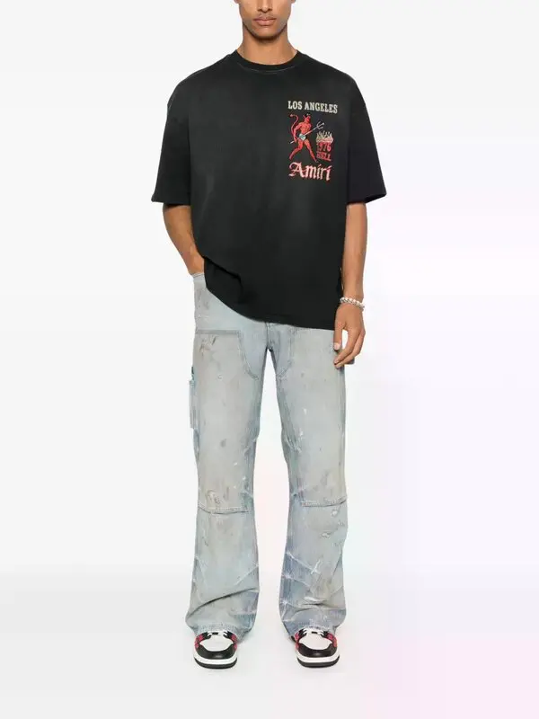 Amiri Straight-leg Carpenter Jeans In Light Wash Denim