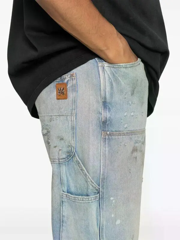 Amiri Straight-leg Carpenter Jeans In Light Wash Denim