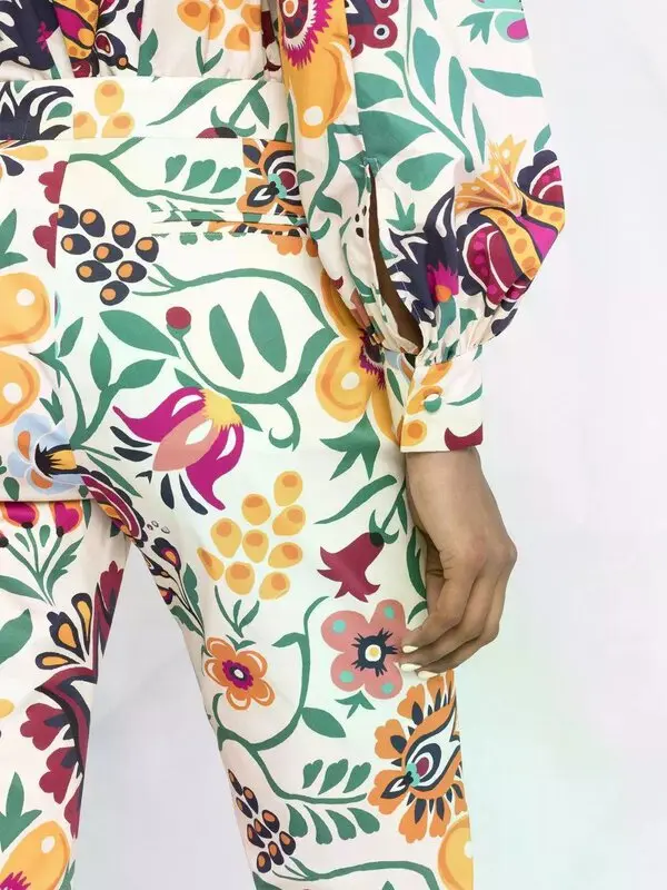 La DoubleJ Graphic Print Flared Trousers
