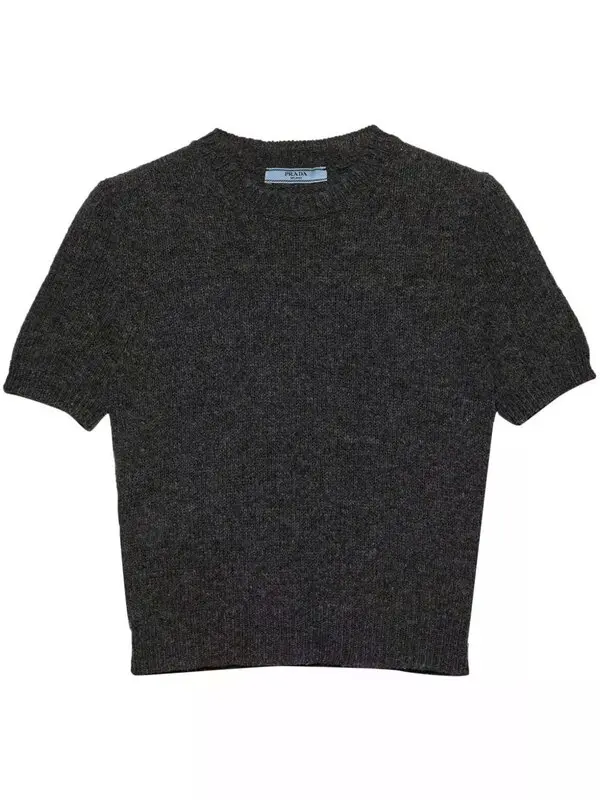 Prada Short Sleeve Cashmere Top - Grey