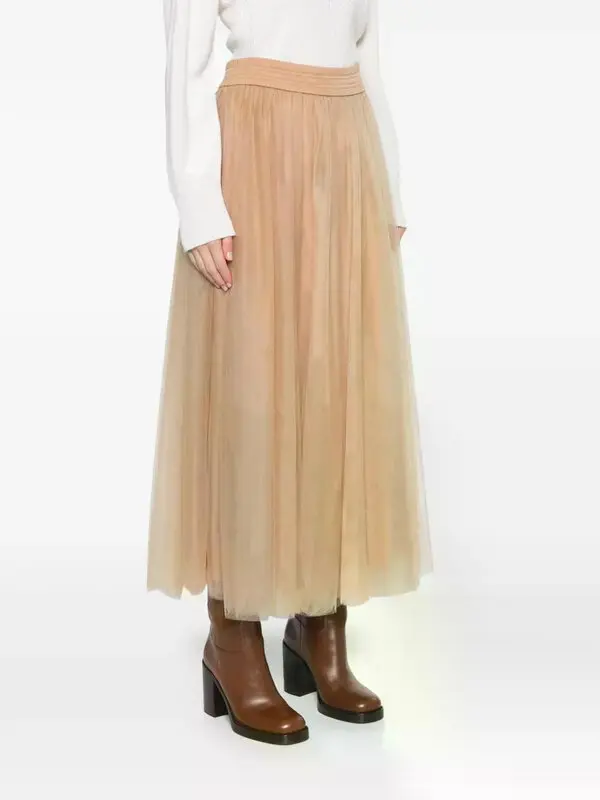 Fabiana Filippi Tulle Midi Skirt - Neutrals