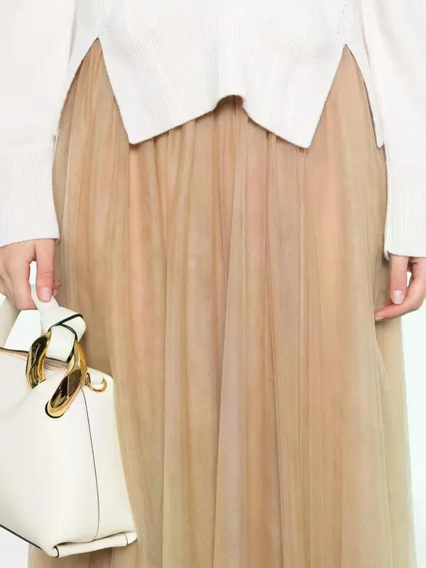 Fabiana Filippi Tulle Midi Skirt - Neutrals