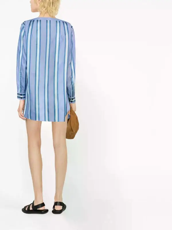 Etro Vertical Stripe Long-sleeve Shirt Dress