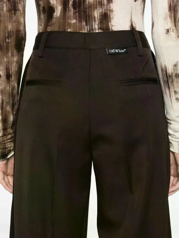 Off-White Virgin Wool Wide-leg Trousers