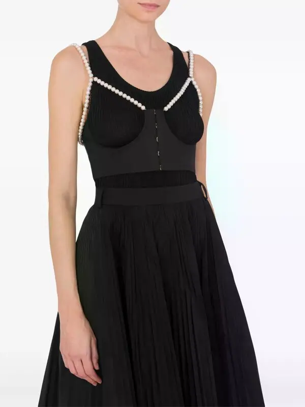 Moschino Pearl-detailing Top - Black