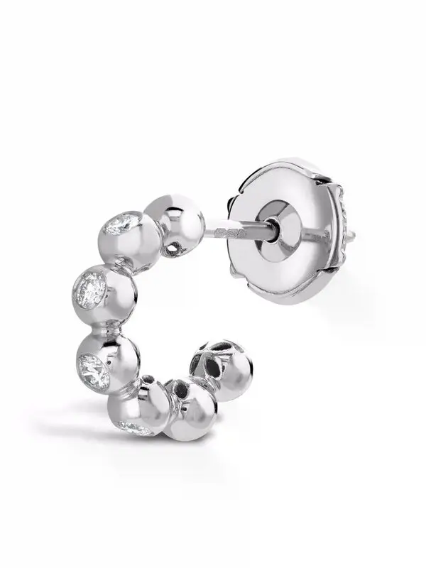 PRAGNELL 18kt White Gold Bohemia Diamond Hoop Earrings - Silver