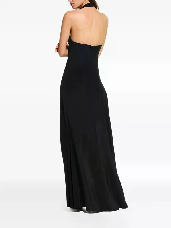 Karl Lagerfeld Halterneck Gown With Floral Appliqu