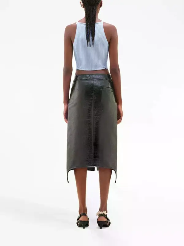 COURREGES Pointy Rib-knit Tank Top - Blue