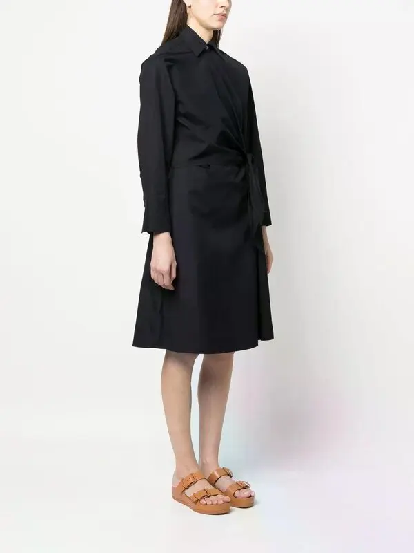 Vince Navy Cotton Wraparound Dress