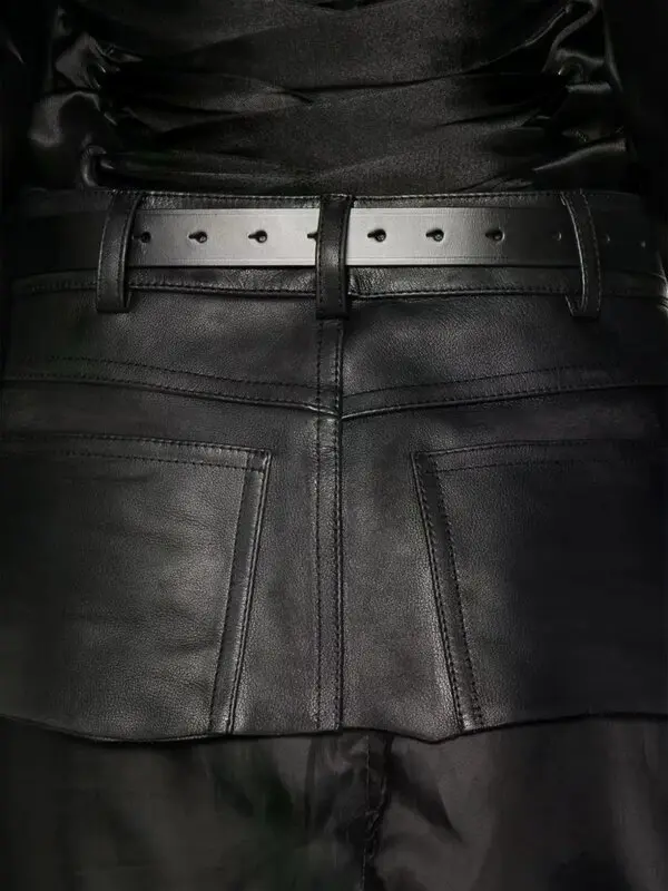 Balenciaga Leather Panel Midi Skirt