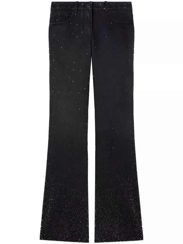 Off-White Embellished Slim-fit Flared Jeans