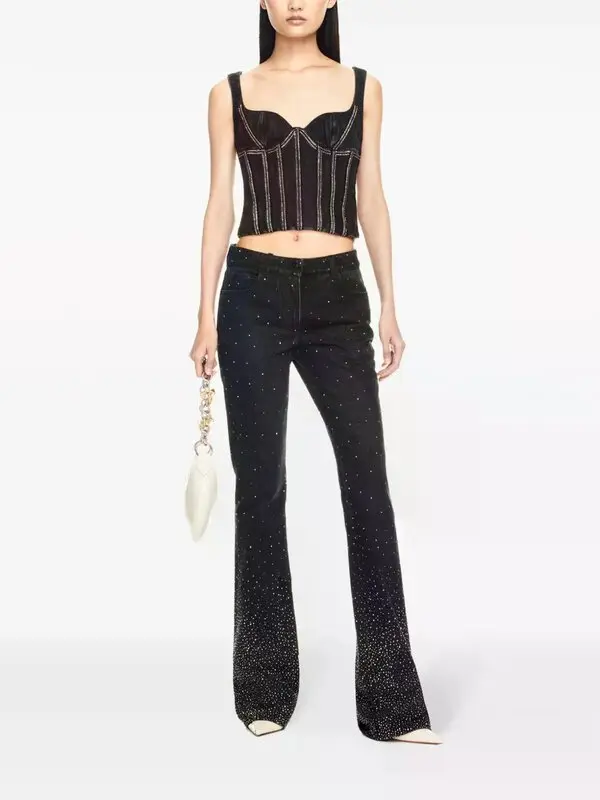 Off-White Embellished Slim-fit Flared Jeans