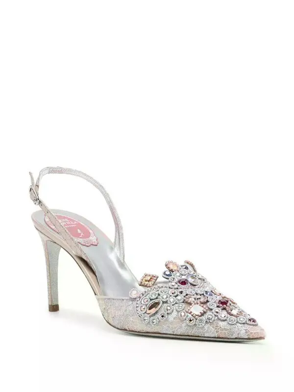 Rene Caovilla Rhinestone Embellished Pumps