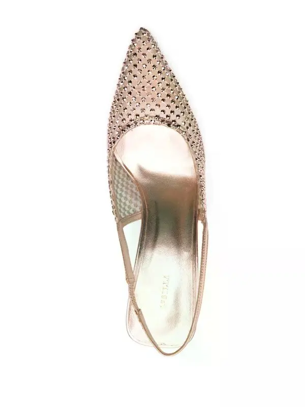 LE SILLA Gilda 100mm Embellished Calf Leather Slingback Pumps