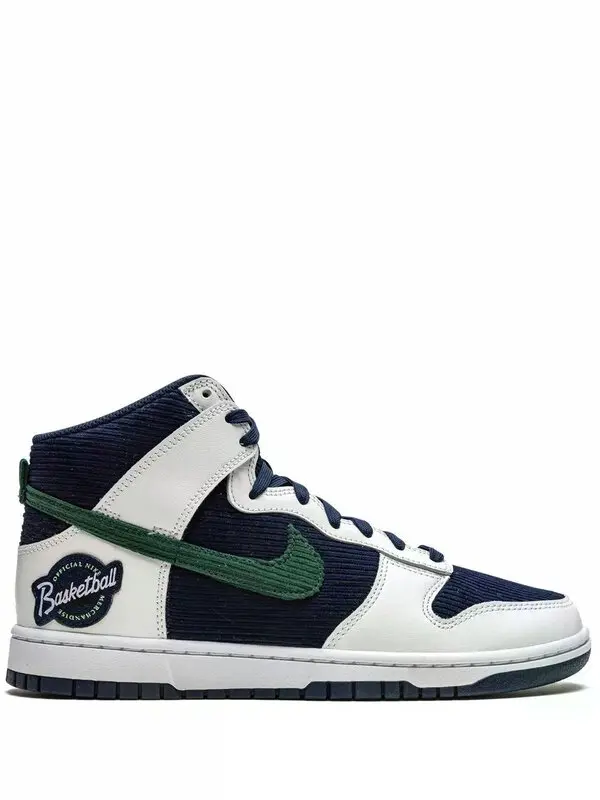 Nike Dunk High Prm Emb College Navy/noble Green Sneakers - Blue