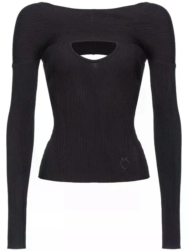 Pinko Cut-out Ribbed-knit Jumper