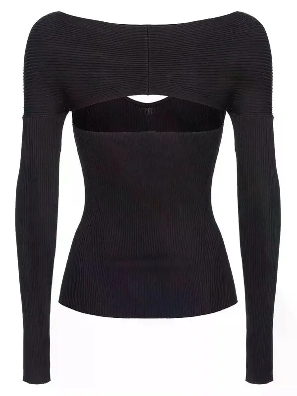 Pinko Cut-out Ribbed-knit Jumper