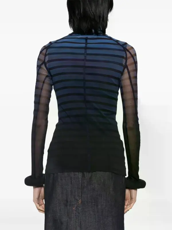 JEAN PAUL GAULTIER 3d Striped High Neck Top