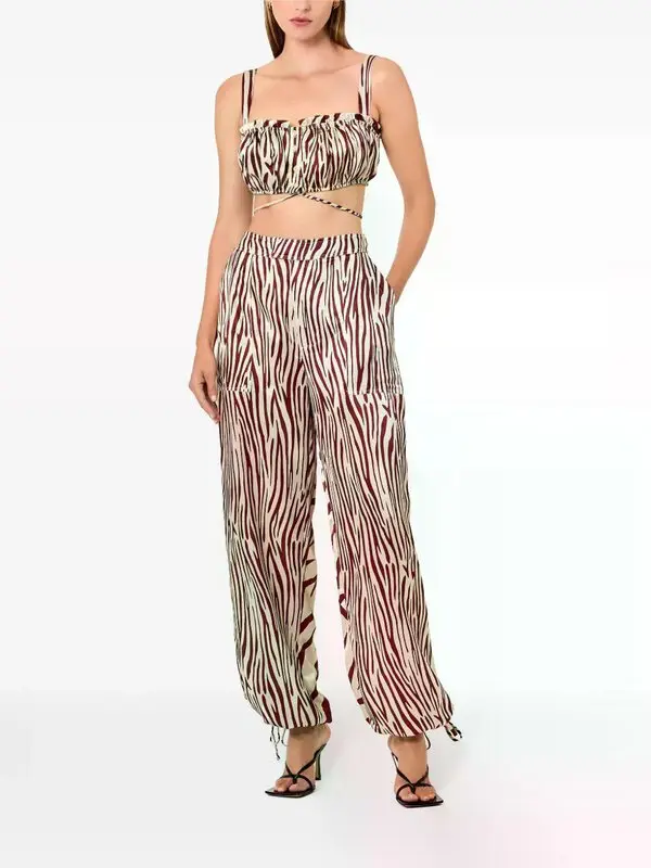 NICHOLAS Tracy Sleeveless Silk Cropped Top