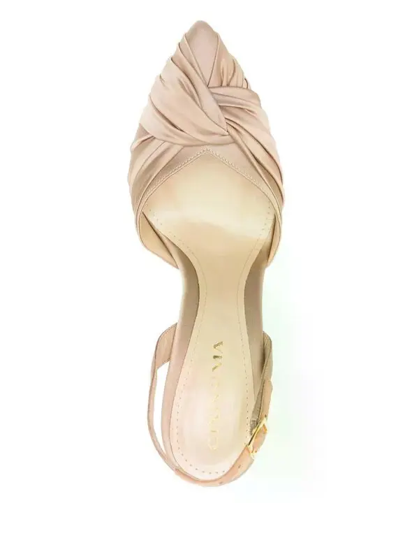 GINISSIMA 105mm Satined Slingback Pumps With Knot Detailing