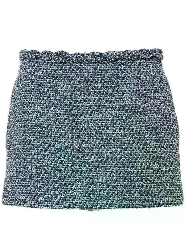 Valentino Garavani Tweed Denim Skirt - Blue