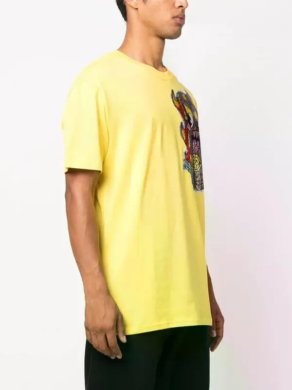 Philipp Plein Hawaii Embellished Short-sleeve T-shirt - Yellow