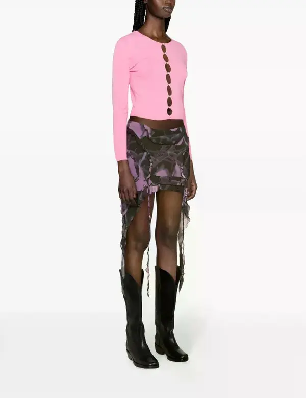 Dsquared2 Faux-pearl Cut-out Cardigan - Pink