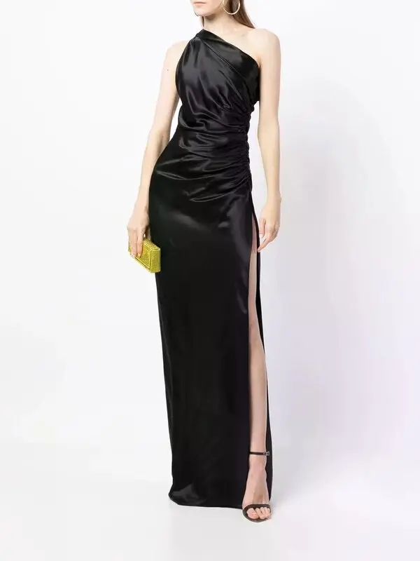 Michelle Mason One-shoulder Gown - Black