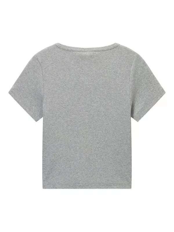 CHOCOOLATE Fine-ribbed T-shirt With Logo Patch - Grey