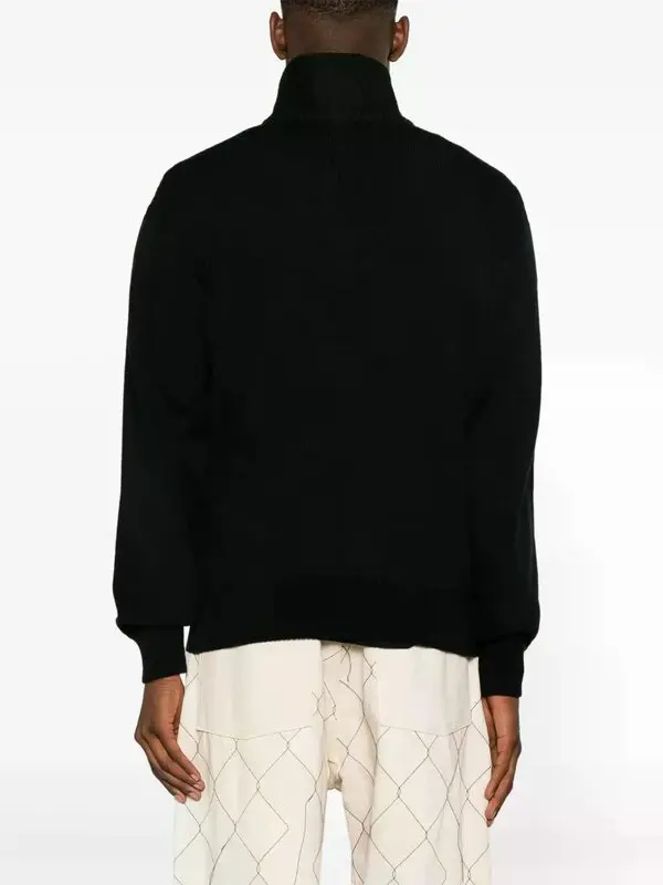 Gcds Intarsia-knit Half-zip Jumper