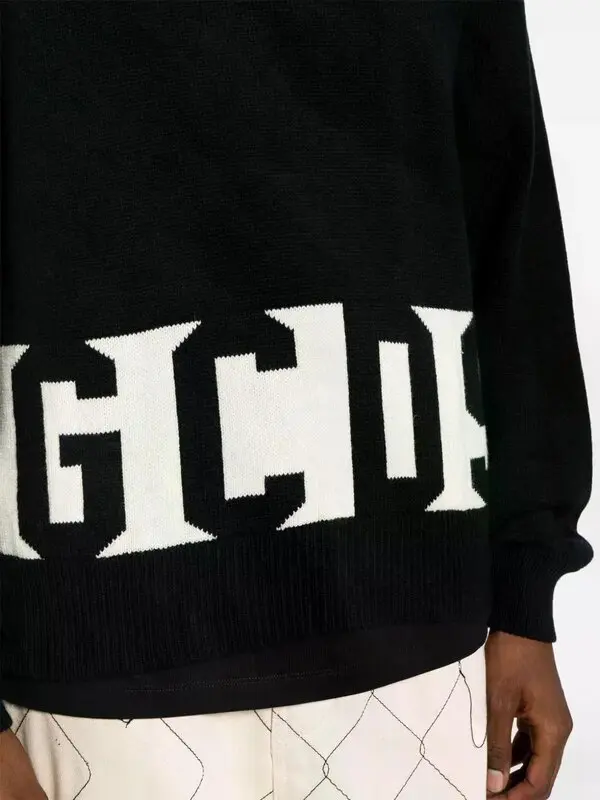 Gcds Intarsia-knit Half-zip Jumper
