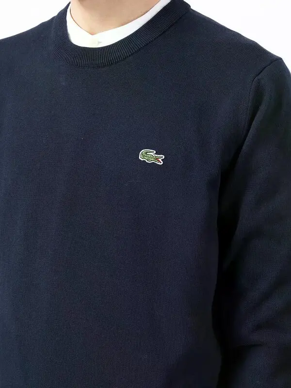 Lacoste Navy Cotton Logo Embroidery Sweatshirt