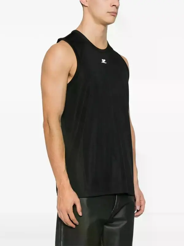 COURREGES Logo-appliqué Sleeveless Top